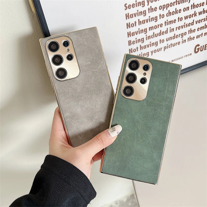 Plated Leather Suede Samsung Case – Exoticase