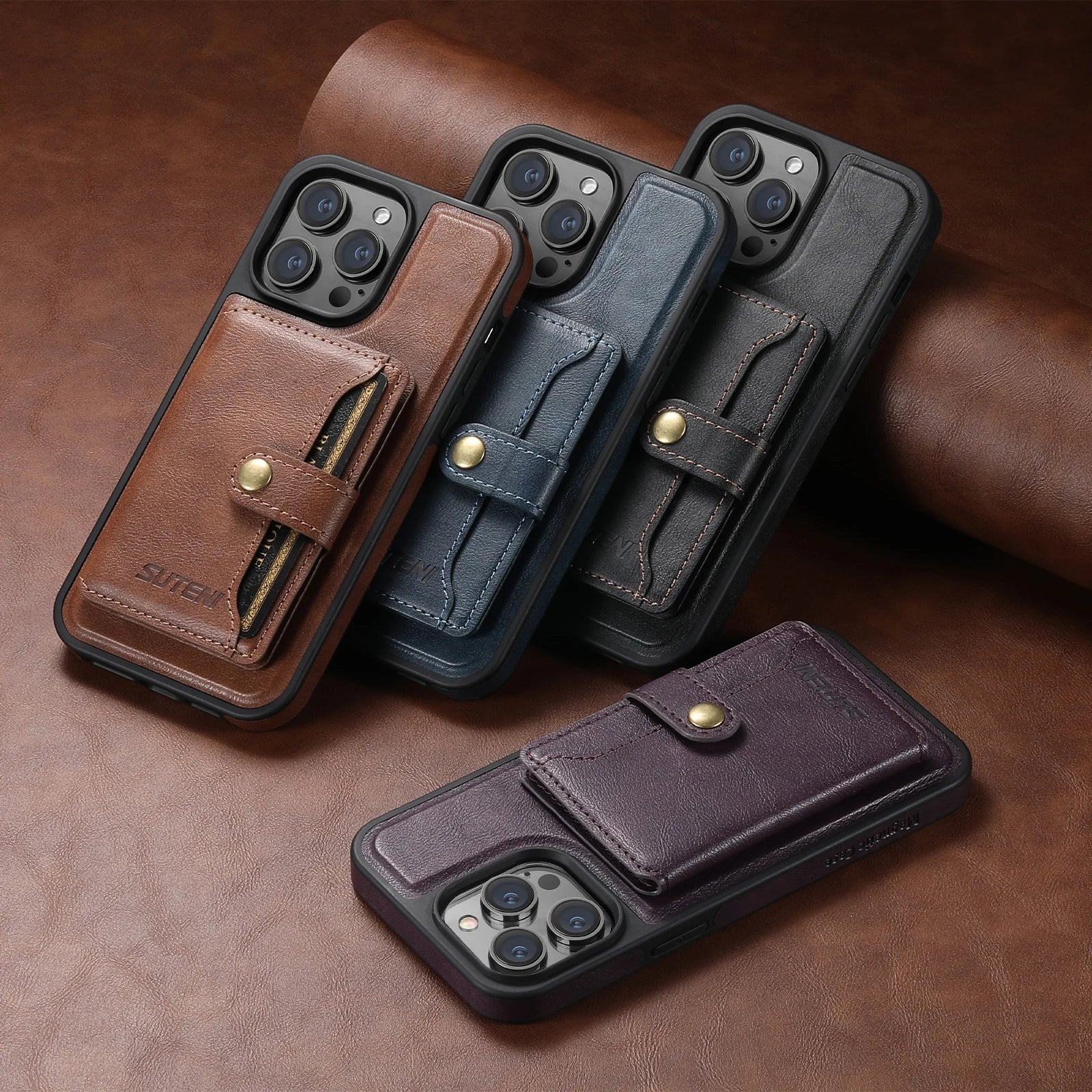 Vintage Leather Removable Card Wallet iPhone Case – Exoticase