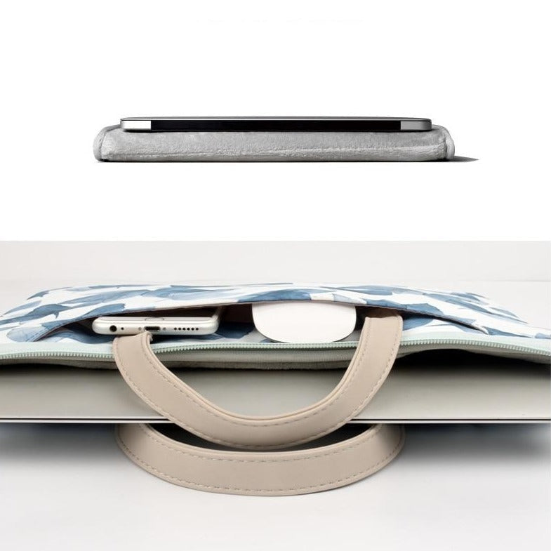 Watercolor Blue Leaves MacBook Bag – Exoticase